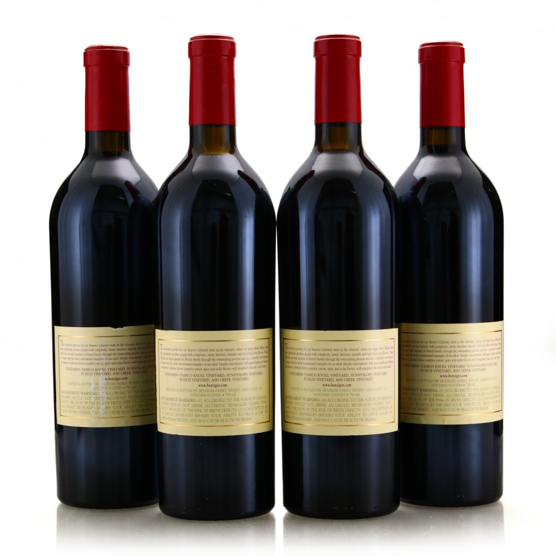 Benziger Reserve Cabernet Sauvignon 1998 Sonoma County 4x75cl | Wine ...