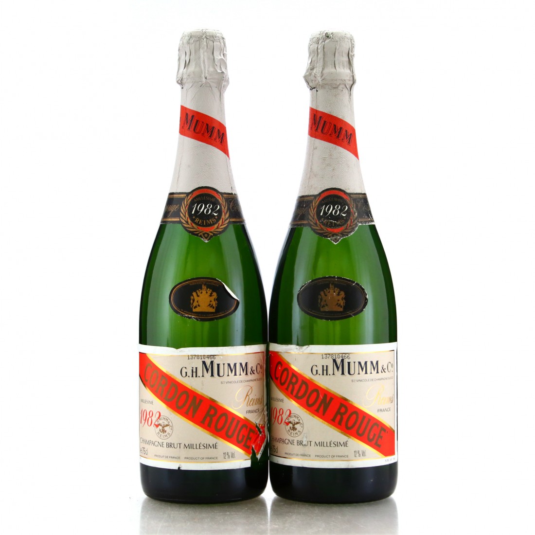 G.H. Mumm Cordon Rouge Brut 1982 Vintage Champagne 2x75cl | Wine Auctioneer